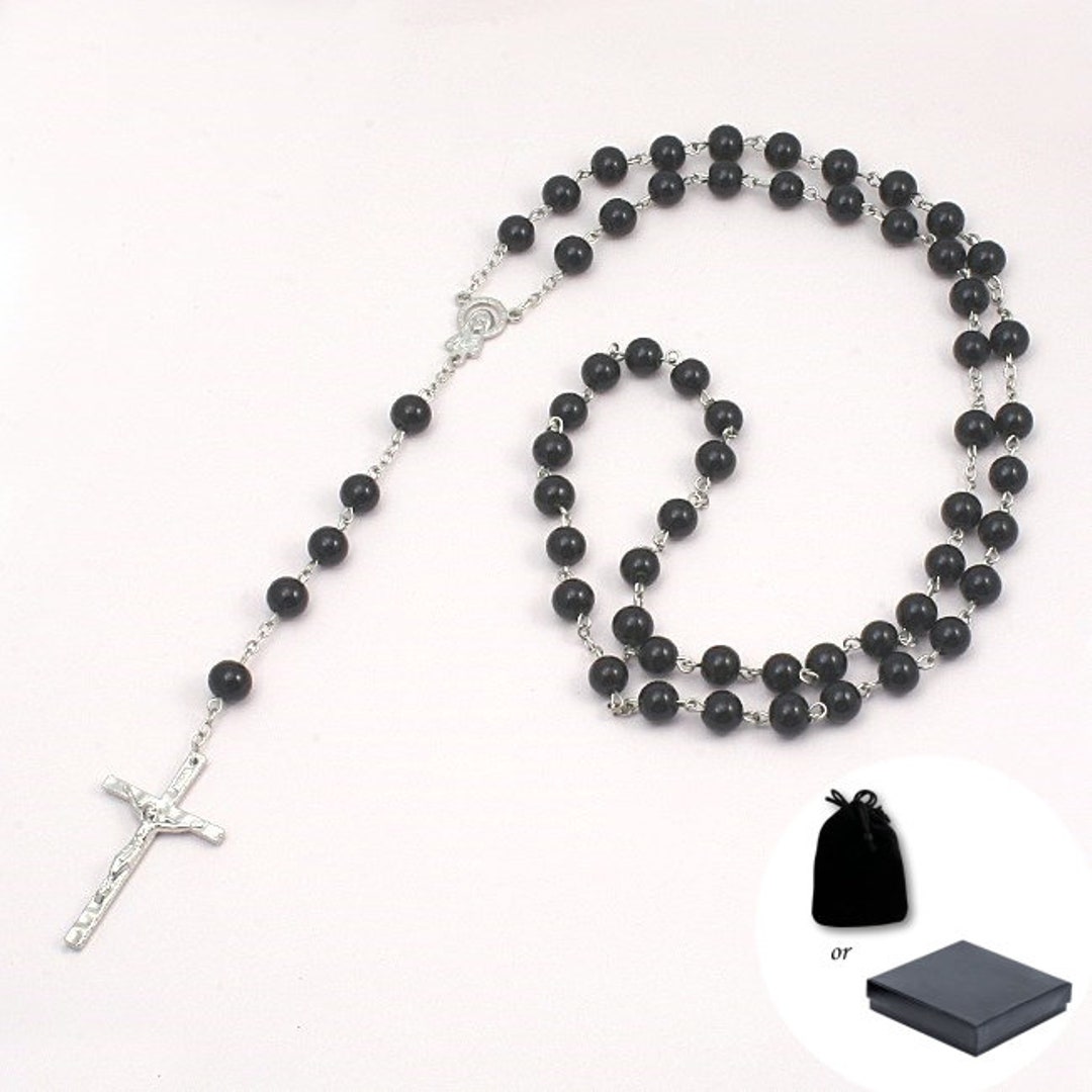 Black Pearl Rosary Beads. Prayer Beads. Rosaries Catholic Christian Gift for Boys Men First Holy Communion Confirmation Day. Etsy