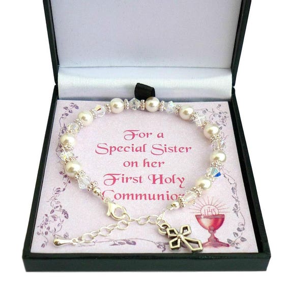 First Holy Communion Bracelet for Girls. Gift for Daughter | Etsy