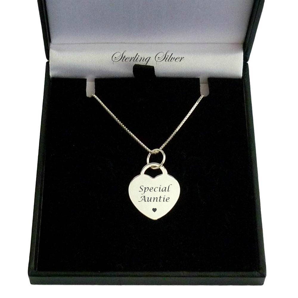 Engraved Sterling Silver Heart Pendant Necklace. Personalised - Etsy UK