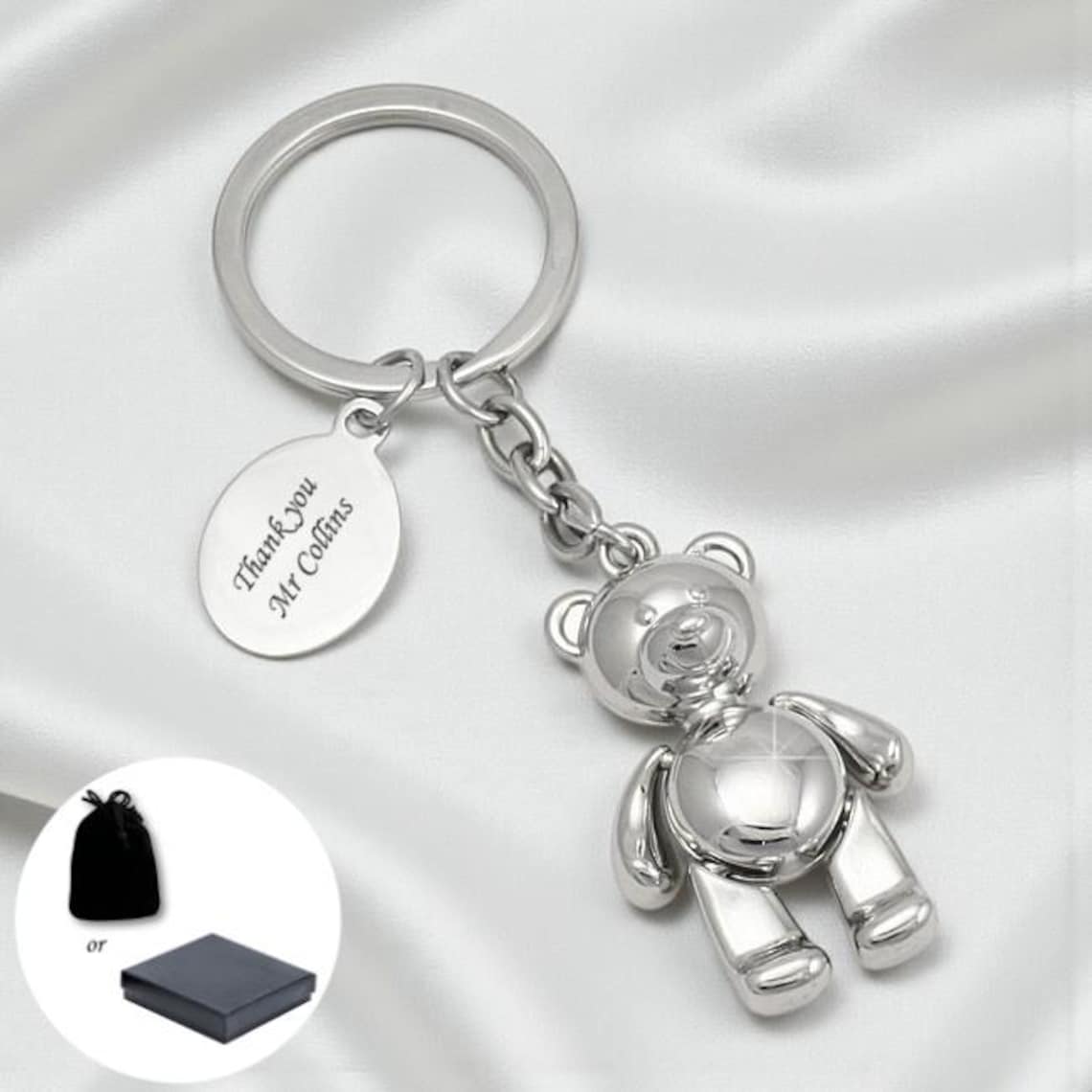 Personalised Teddy Bear Key Ring With Free Engraving. - Etsy