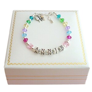 Luxury Range Bracelet "butterfly Rainbow", Personalised With Any Name ...