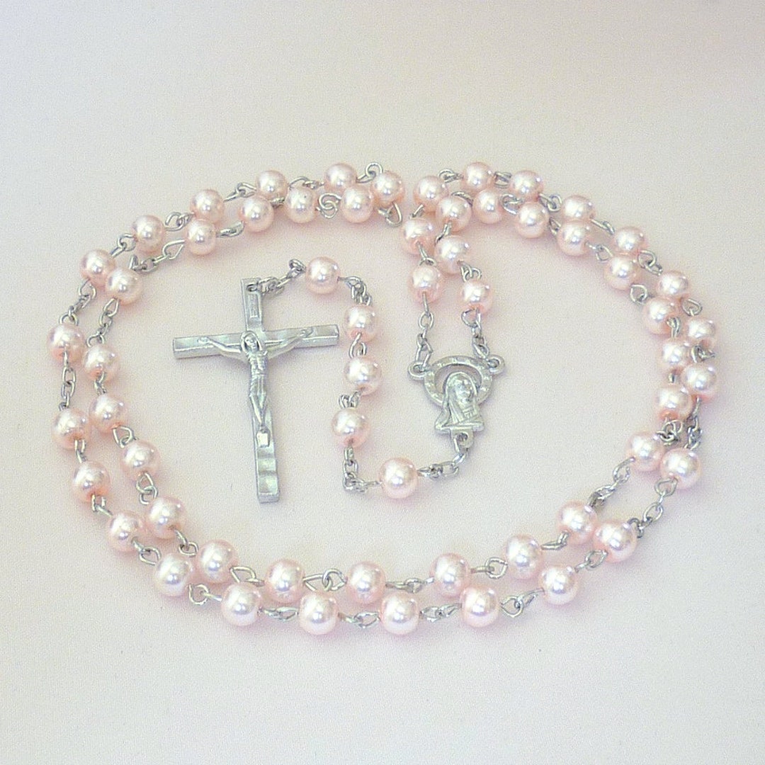 High Quality Pink Rosary Beads for Children With Smaller Beads. Gift ...