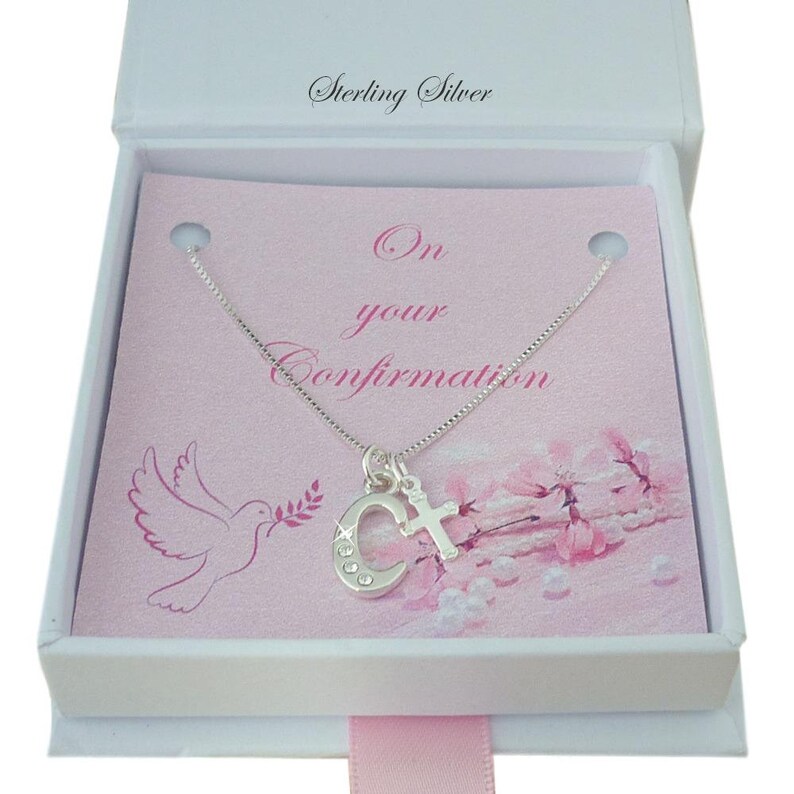 Sterling Silver Girl's Confirmation Necklace Any Letter - Etsy