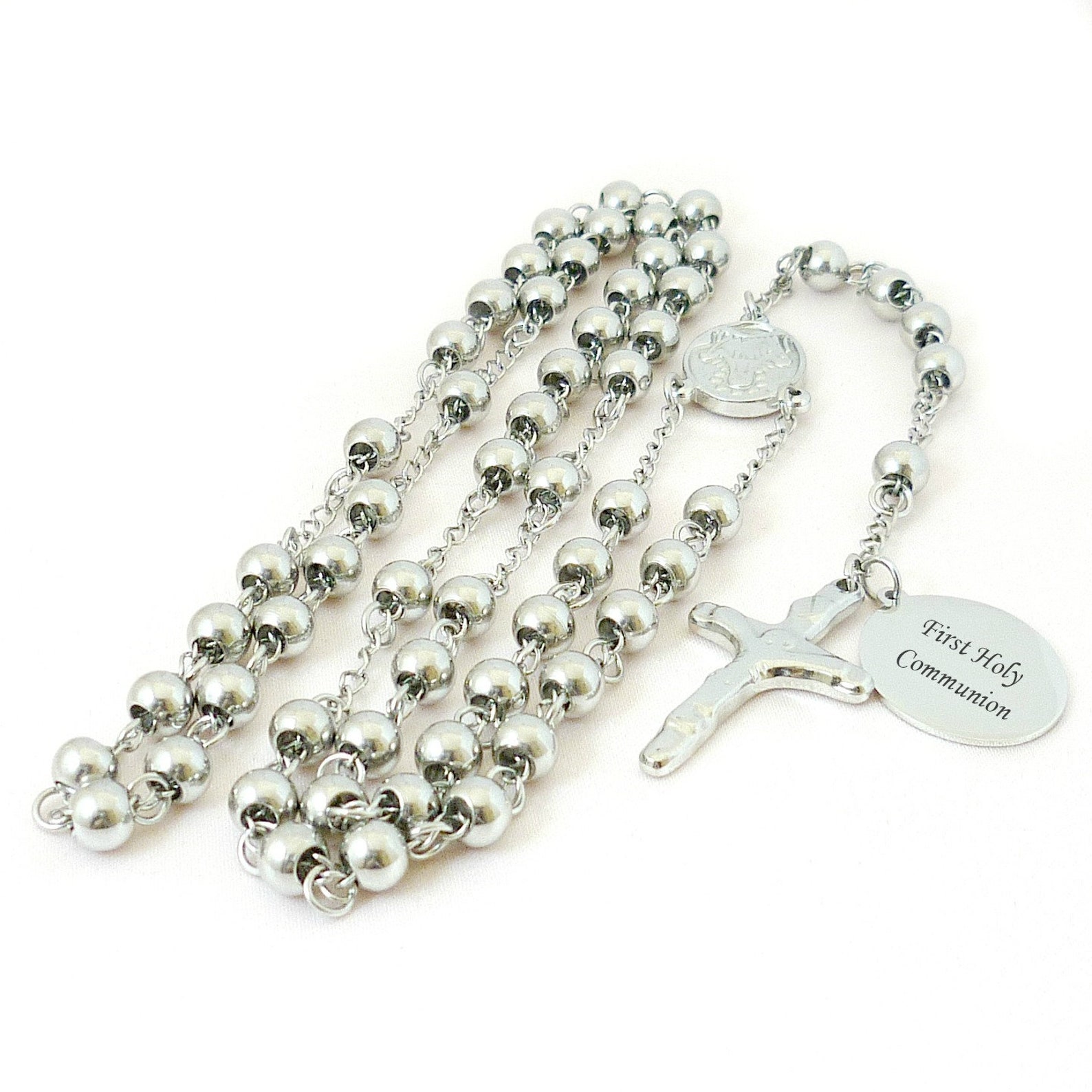 Rosary Beads Personalised With Engraving Catholic First - Etsy UK
