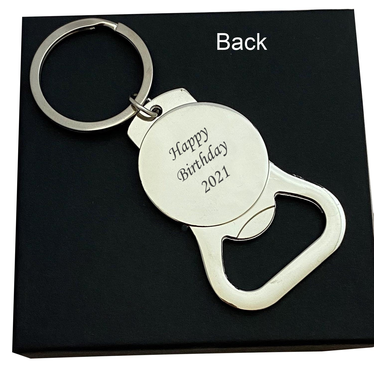 Bottle Opener Keyring with Your Own Photo & Engraving on Back | Etsy
