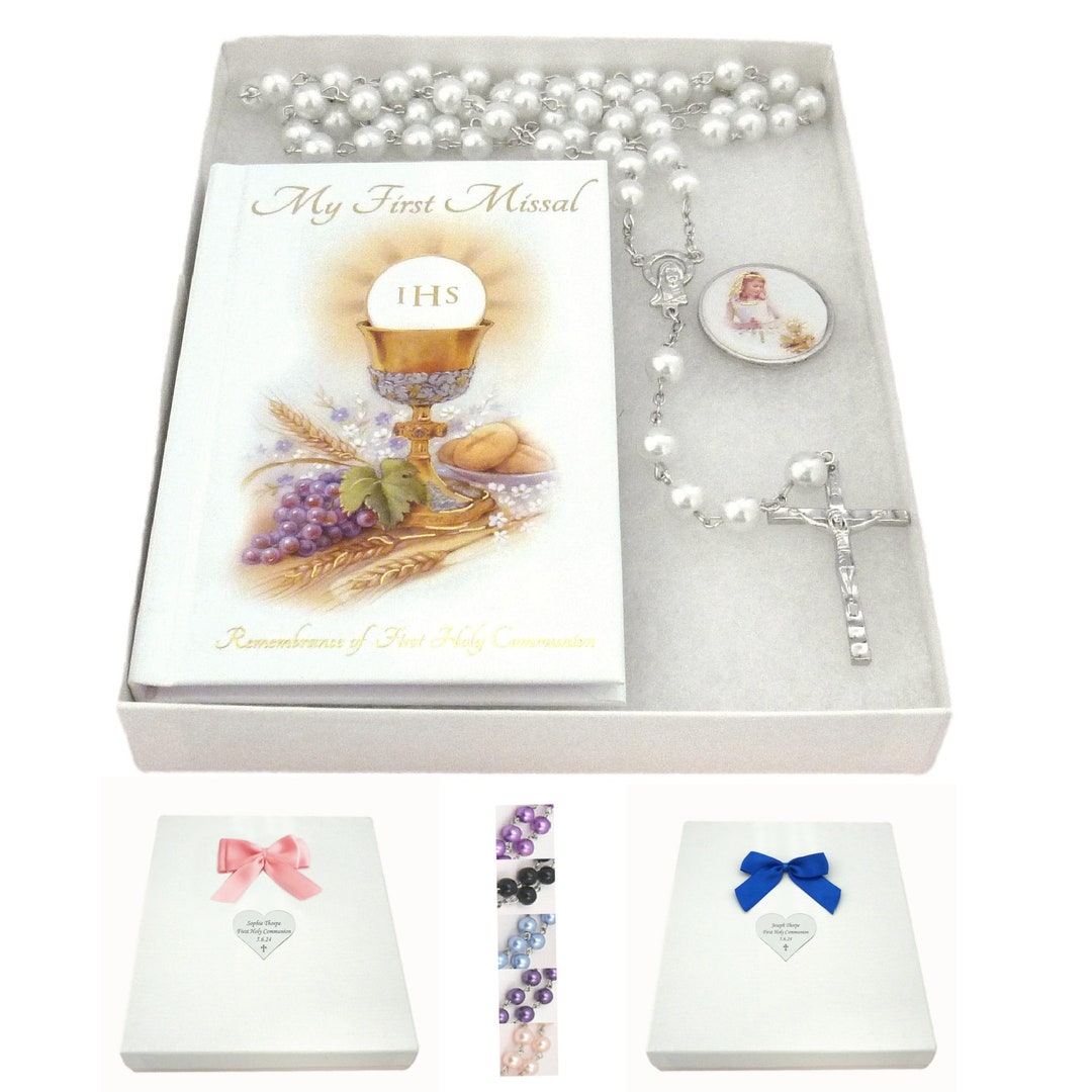 First Holy Communion Gift Set for Girl or Boy, Optional Engraving ...
