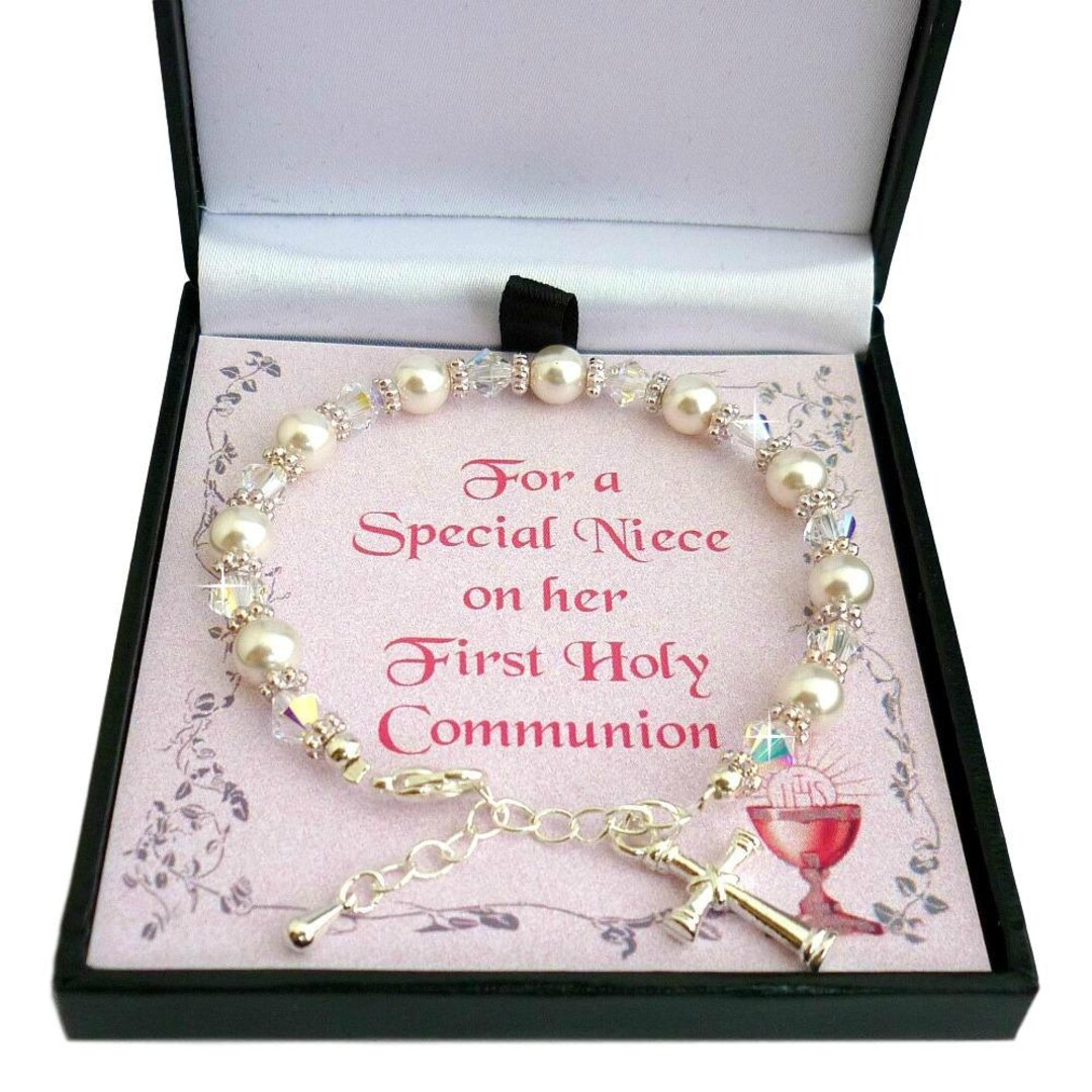 First Holy Communion Day Bracelet for a Girl Personalised - Etsy
