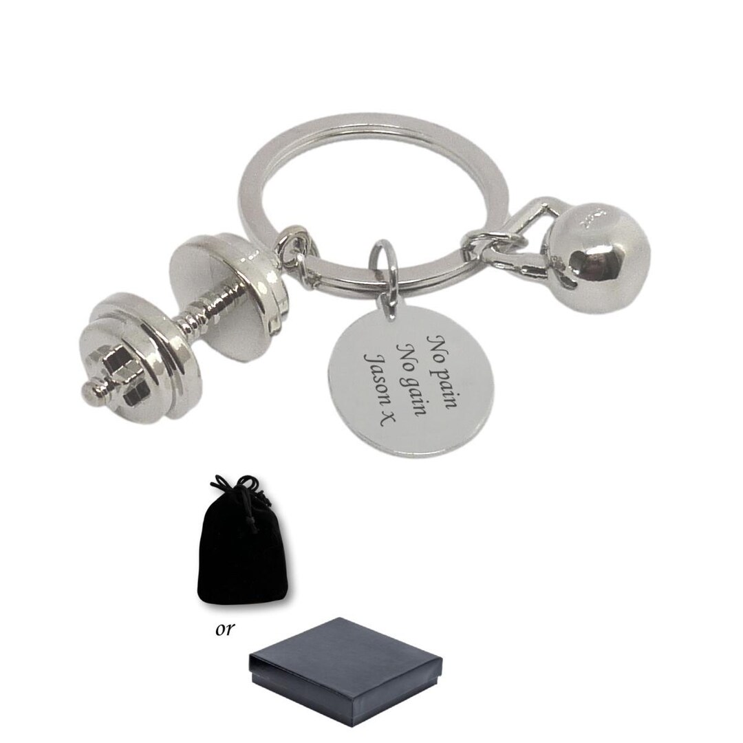 Personalised Weight Lifting Keyring With Free Engraving. Gift for Gym ...