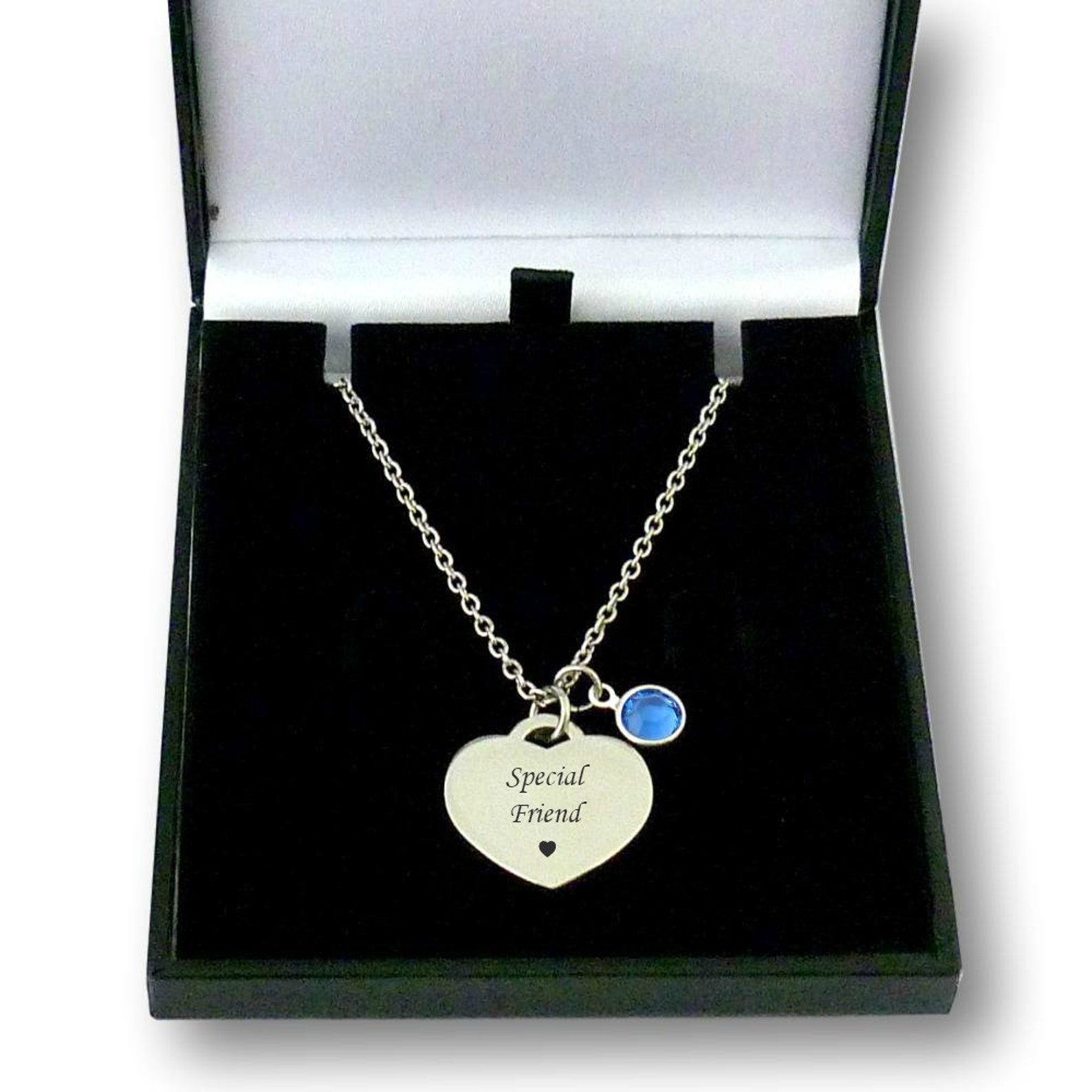 Personalised Birthstone Necklace With Engraving in a Gift Box - Etsy