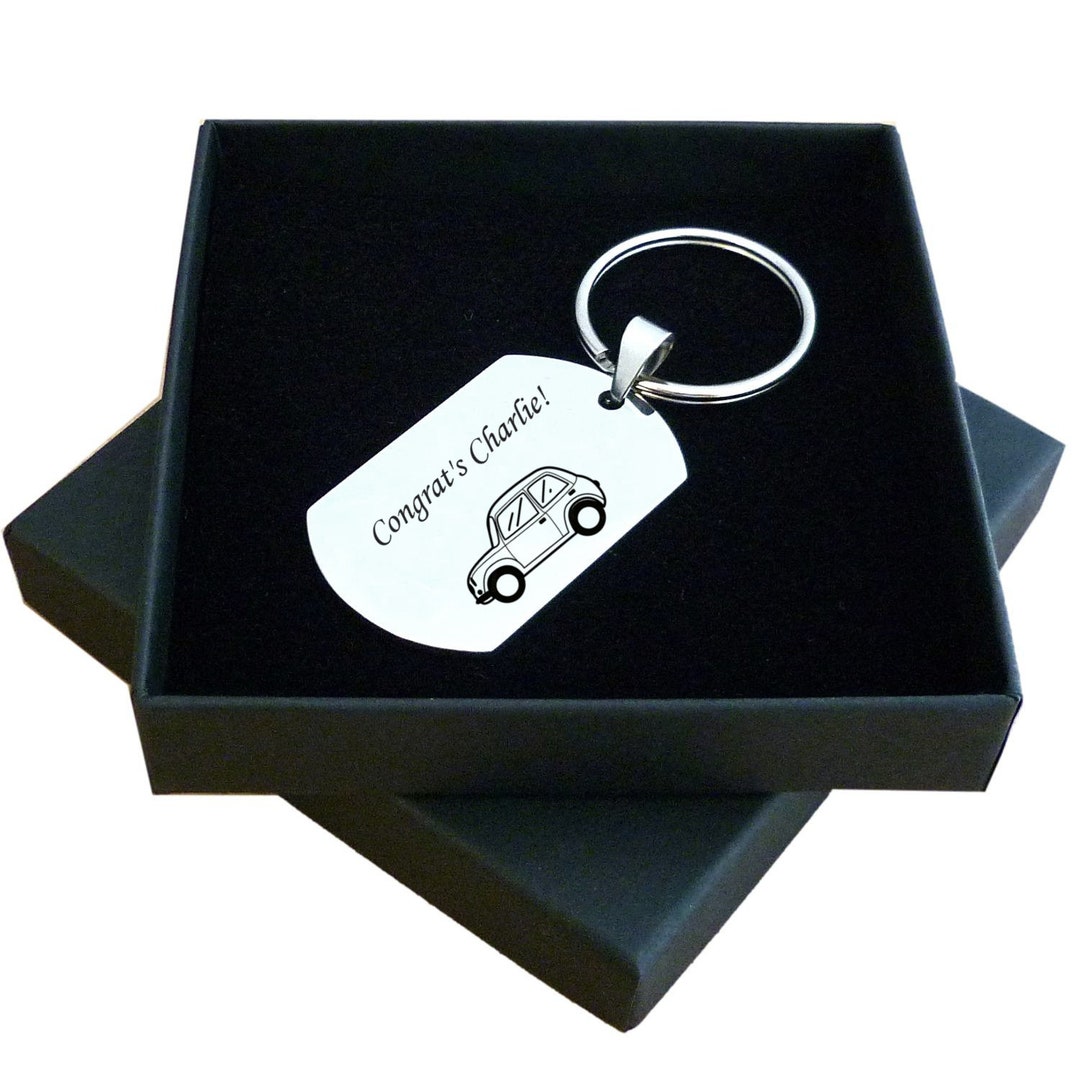 Car Keyring With Personalised Engraving, Driving Test Gift, Keychain ...