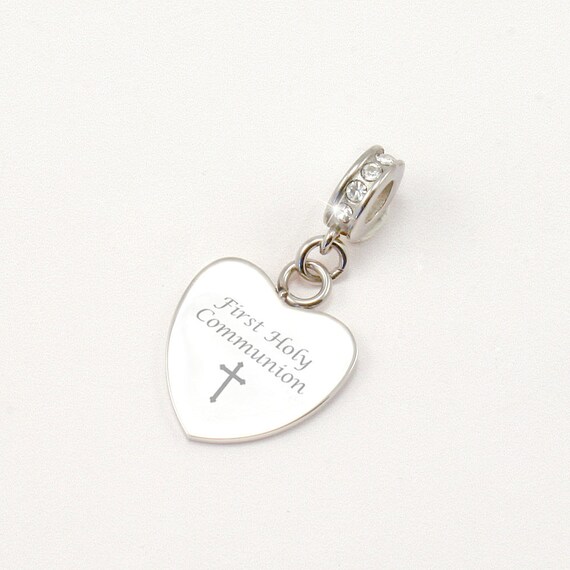 Engraved First Holy Communion Charm on a Sparkling Crystal | Etsy
