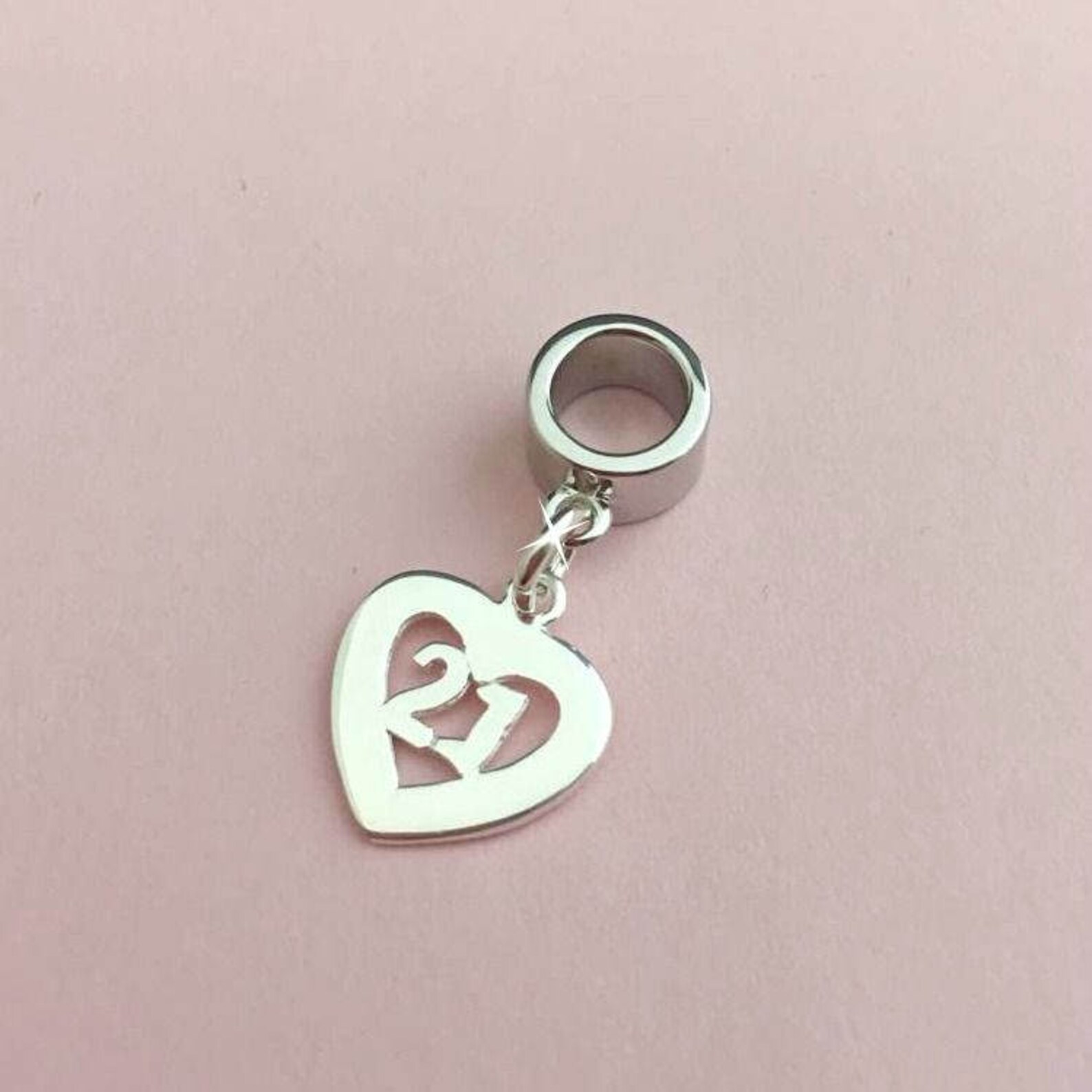21 Charm Sterling Silver Fits Snake Chains. Charm for 21st - Etsy