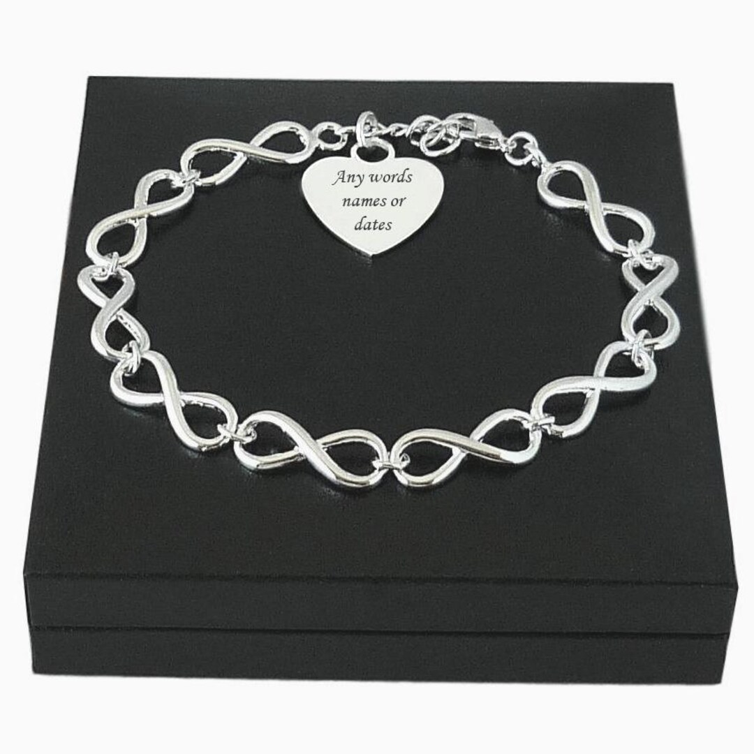 Infinity Symbol Bracelet, Personalised Bracelet With Engraving for ...