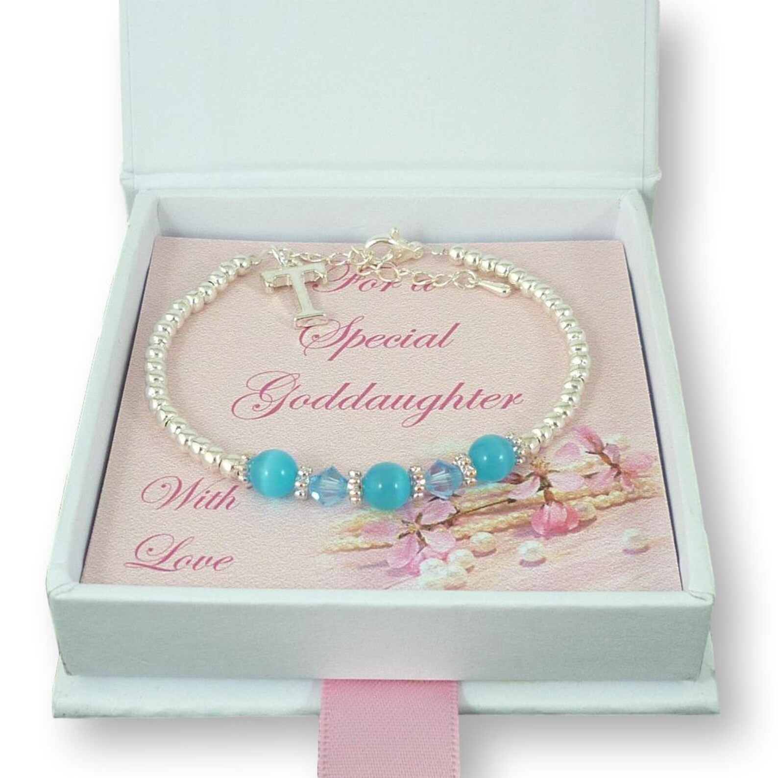 Pretty Bracelet for a Girl, Coloured Crystals and Cats Eye Beads With a ...