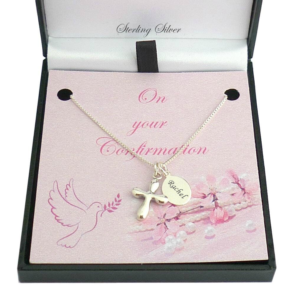 Personalised Confirmation Necklace with choice of Cross. | Etsy