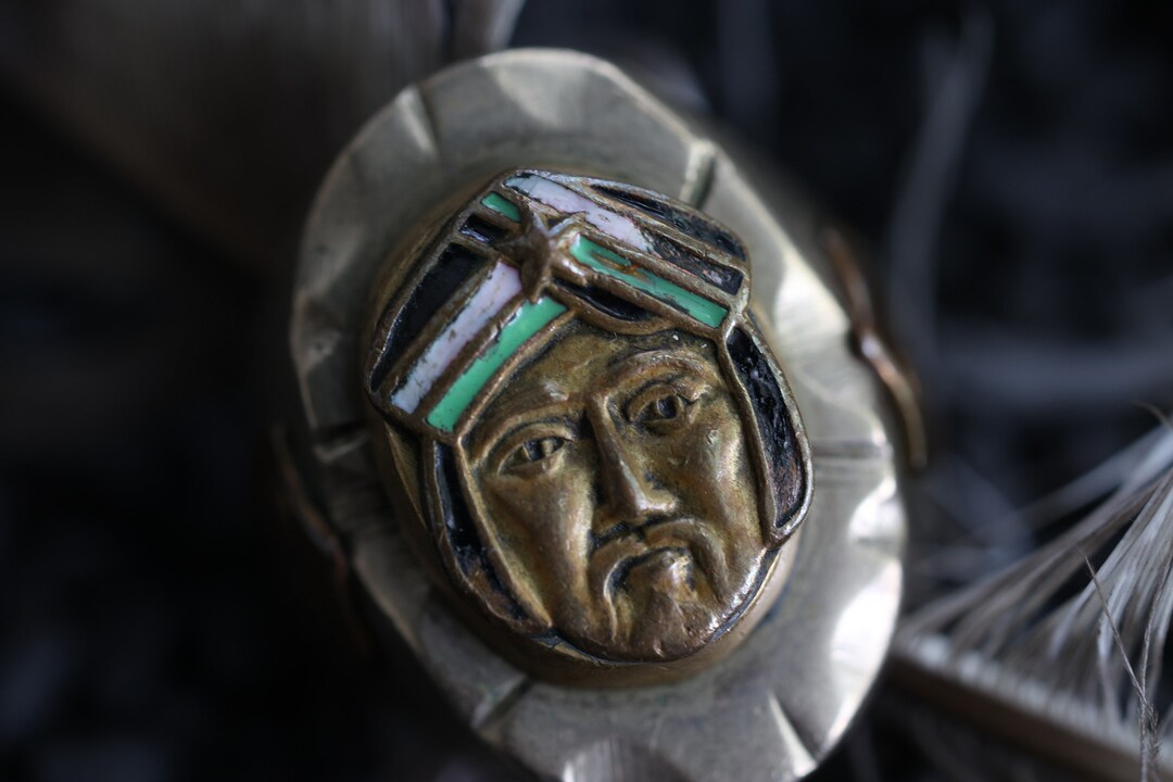 Mexican Biker Ring Vintage 1940s Mexico Souvenir Ring Heavy Aztec ...