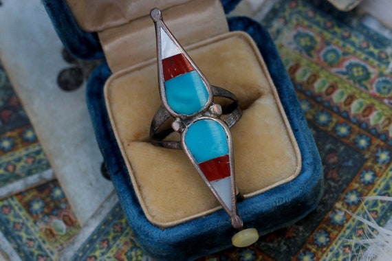 Beautiful Multicolor Old Pawn Vintage Zuni Elongated Multi - Etsy