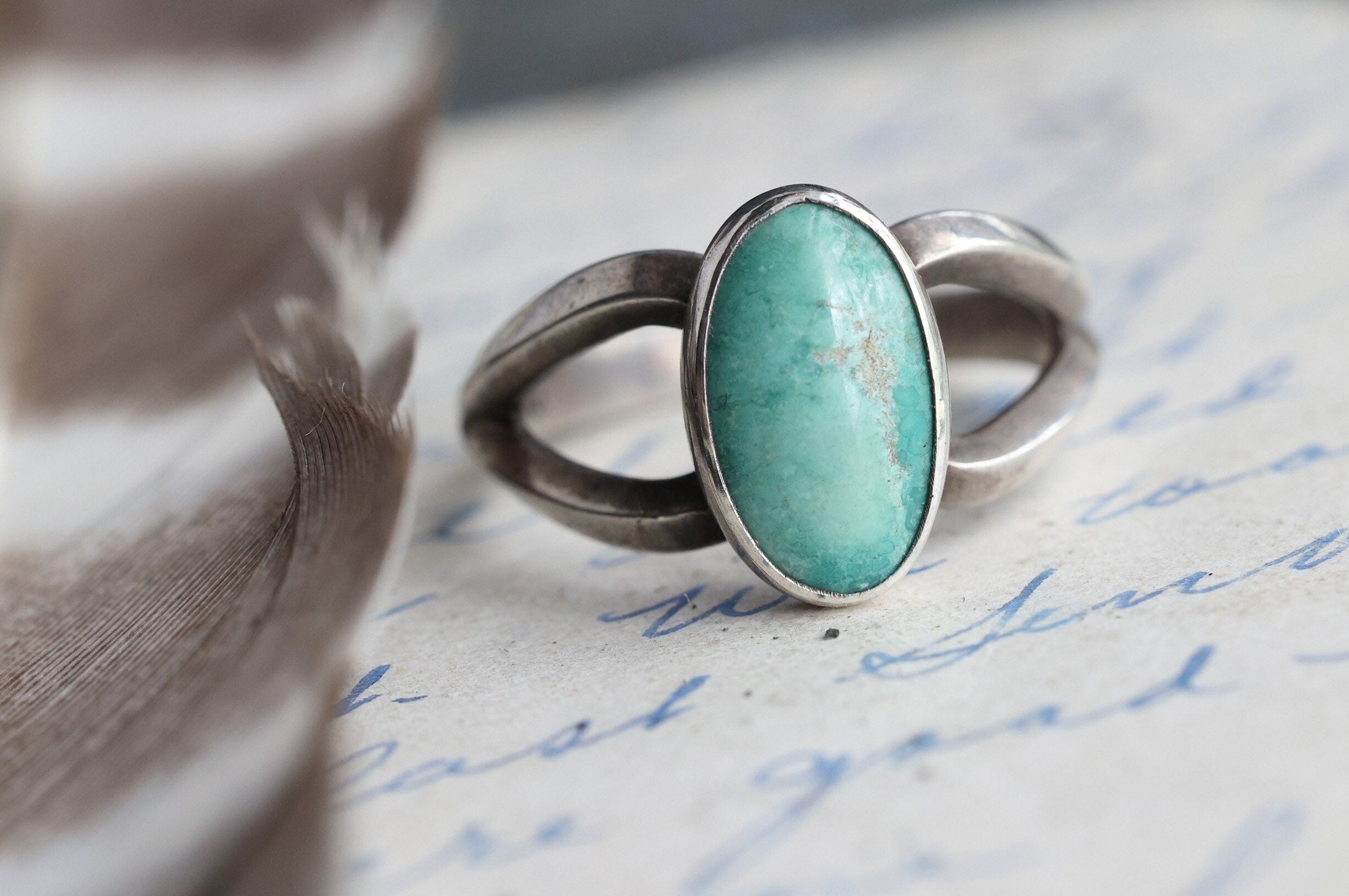 Vintage Navajo Royston Turquoise Ring Sterling Silver Native American ...