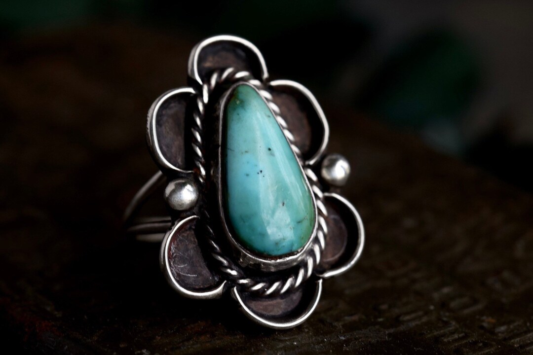 Vintage Navajo Royston Turquoise Ring Sterling Silver Turquoise ...