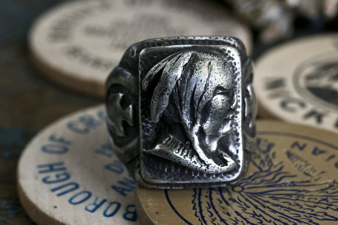 Vintage Mens Indian Chief Ring 1940’s Vintage Sterling Silver Indian ...