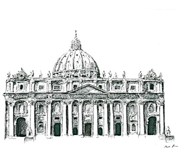 St. Peter's Basilica : Print | Etsy