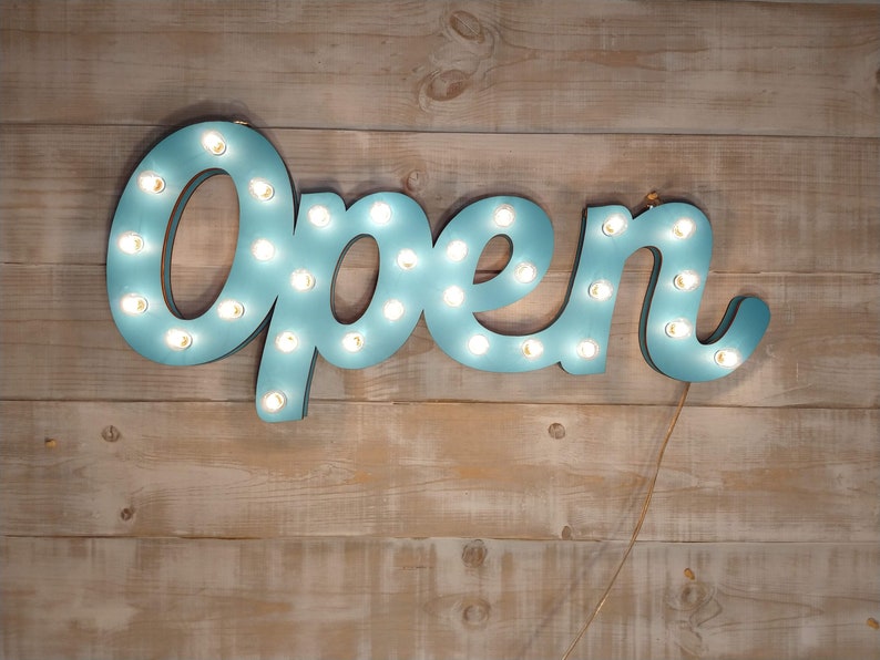 Light up Open Sign Open Sign Light up Name Sign Name Sign - Etsy