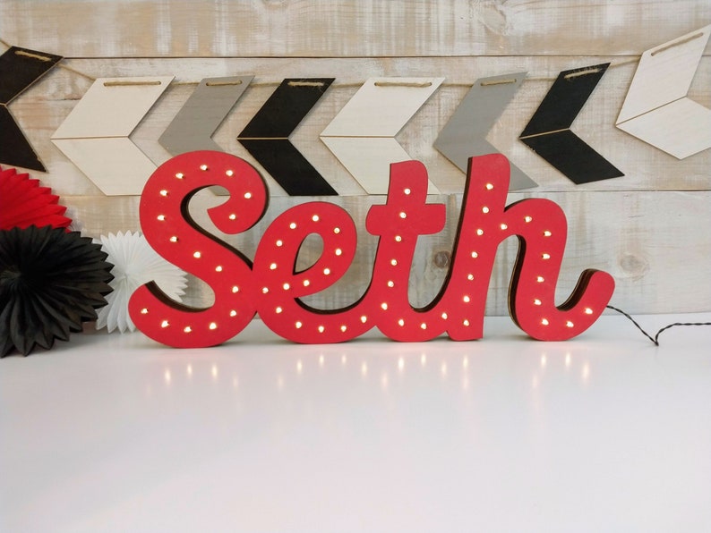 8" Light up Letter, Light up Name, Light up Name Sign, Name Sign ...
