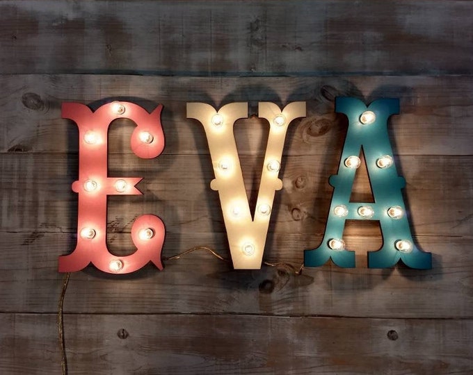 12" Light up Letter, Light up Name, Light up Name Sign, Name Sign ...