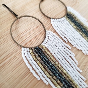 Boho Fringe Seed Bead Fringed Hoops, the Tranquility Collection - Etsy