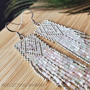 Reverie Seed Bead Fringe Earrings, the Opal Collection - Etsy