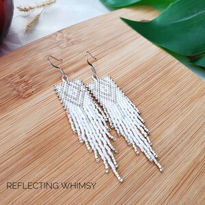 Black Reverie, Seed Bead Fringe Earrings, Red Hot Summer Collection - Etsy