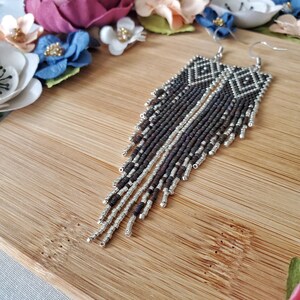 Sapphire or Raspberry Reverie Seed Bead Fringe Earrings, the ...