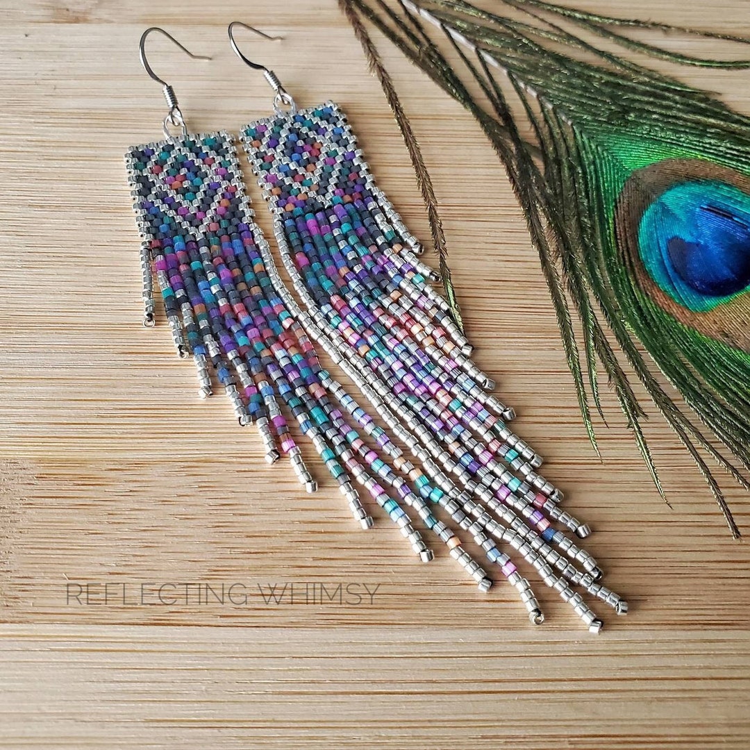 Reverie Seed Bead Fringe Earrings, the Opal Collection - Etsy