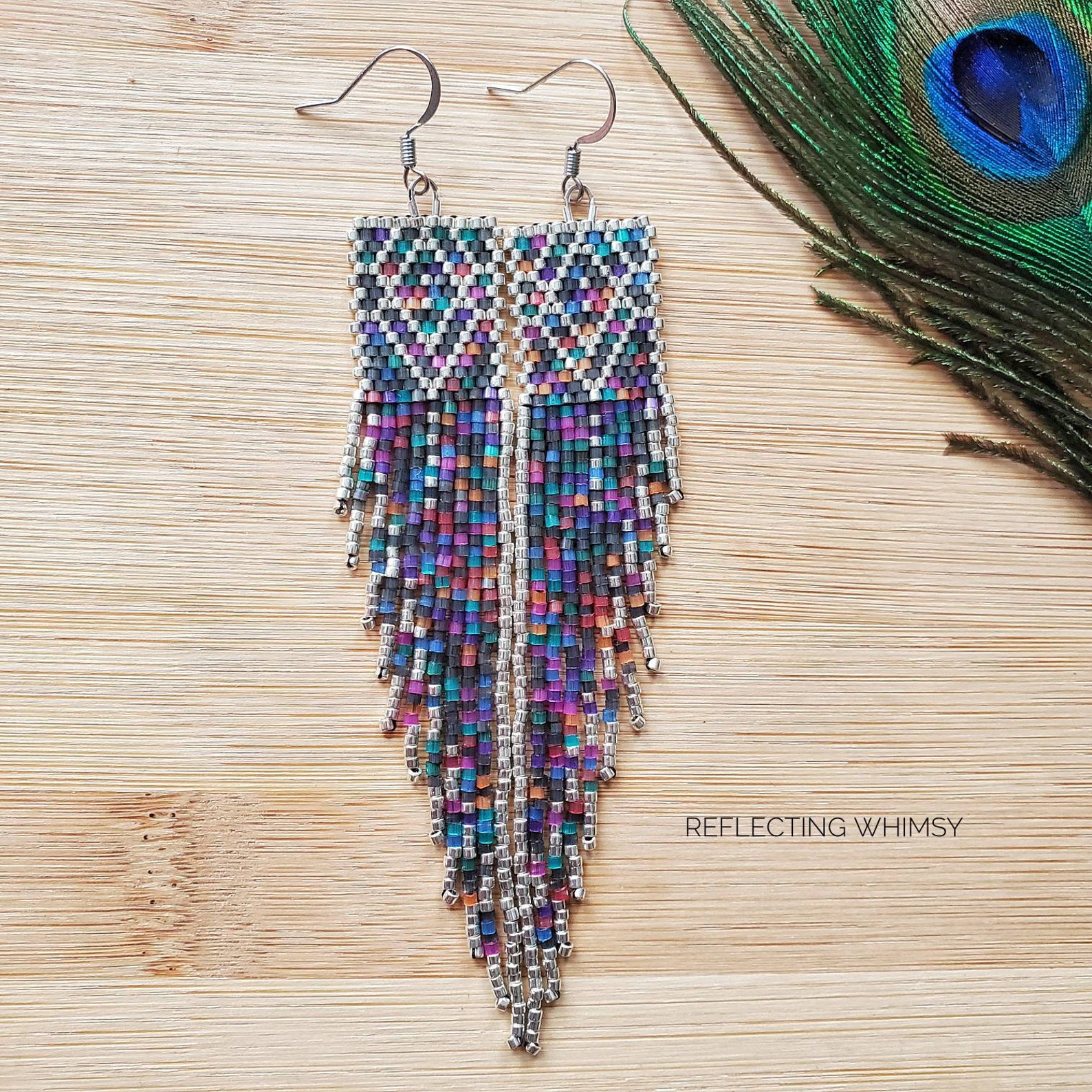 Reverie Seed Bead Fringe Earrings, the Opal Collection - Etsy
