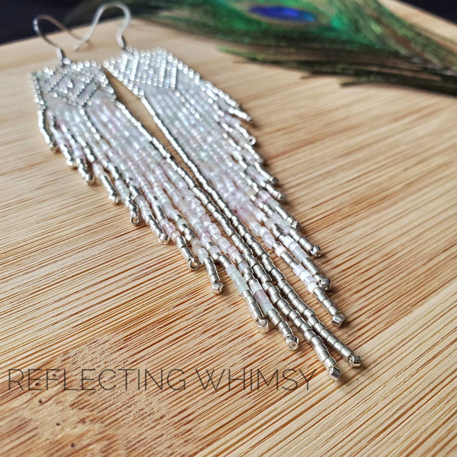 Reverie Seed Bead Fringe Earrings, the Opal Collection - Etsy