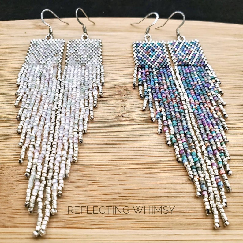 Reverie Seed Bead Fringe Earrings, the Opal Collection - Etsy