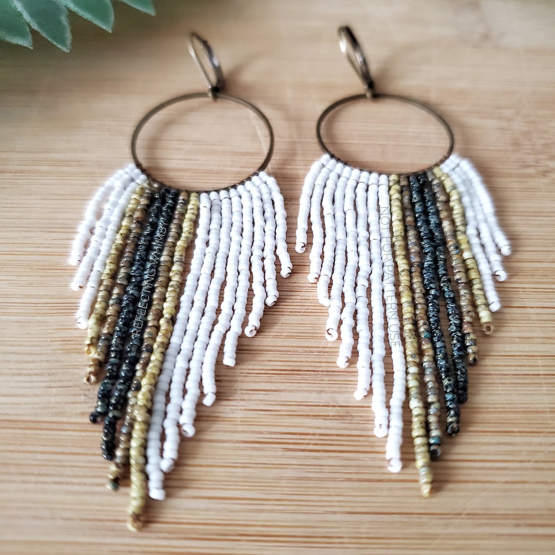 Boho Fringe Seed Bead Fringed Hoops, the Tranquility Collection - Etsy