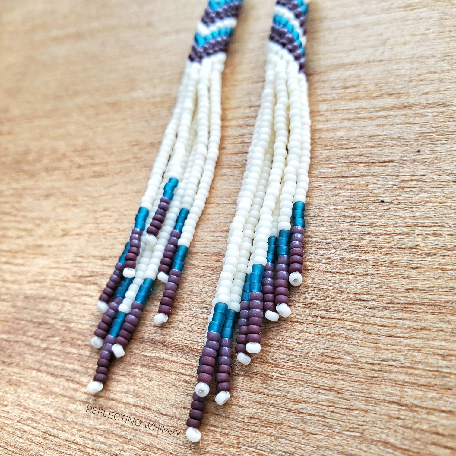 Chevron Tassels Seed Bead Fringe Earrings, the Falling Slowly ...