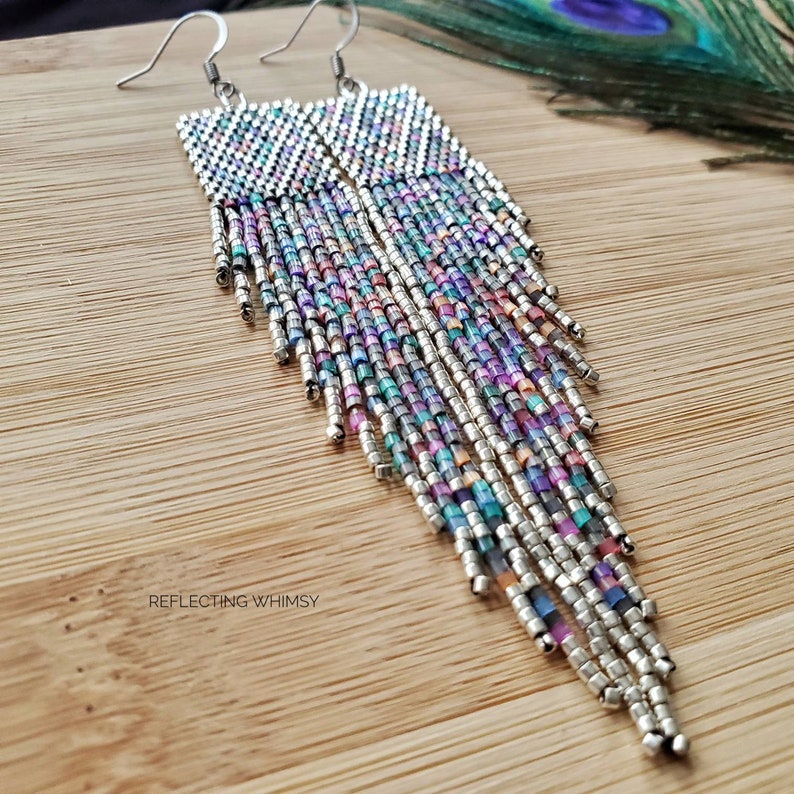 Reverie Seed Bead Fringe Earrings, the Opal Collection - Etsy