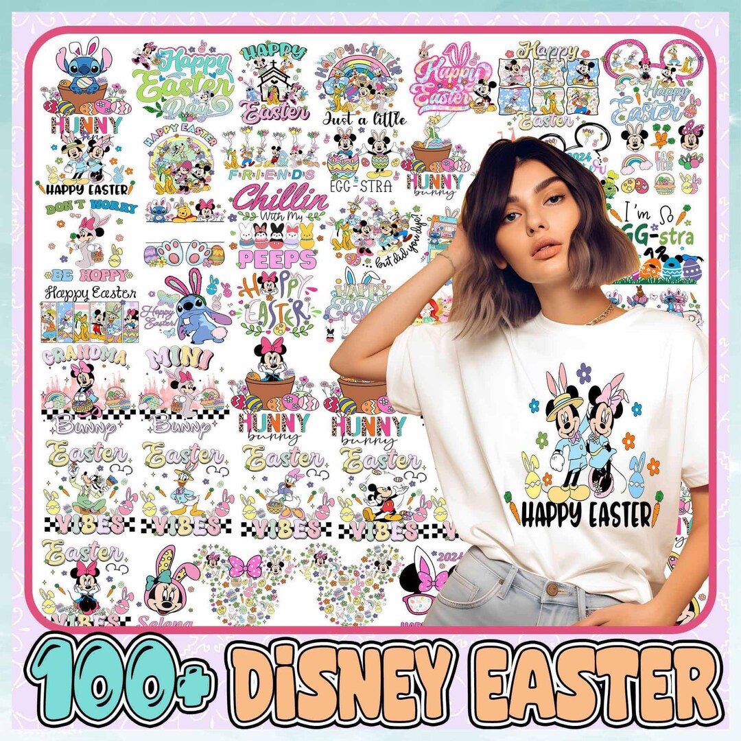 Disney Easter Character Png Bundle, Spring Easter Png, Happy Easter Day ...