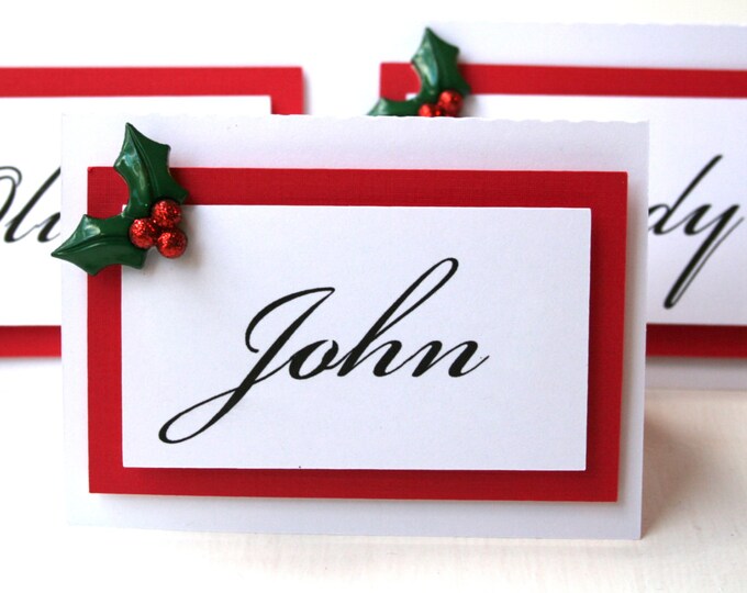 Christmas Dinner Table Cards Holiday Table Cards Food Labels Christmas ...
