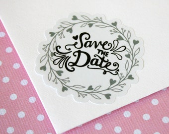 Floral Save the Date Stickers / Labels for Wedding, Birthday, Showers ...