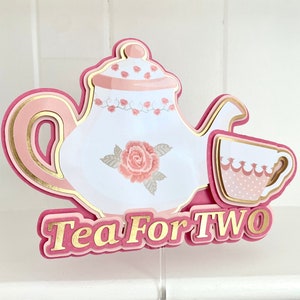 Tea for Two Cake Topper Tea Party Birthday Decorations Tea Time - Etsy