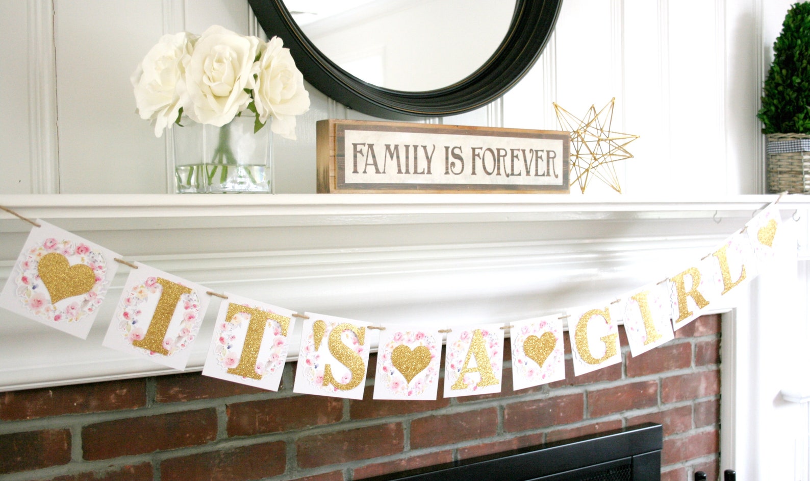 Baby Shower Banner It's A Girl Baby Shower Banner Boho - Etsy