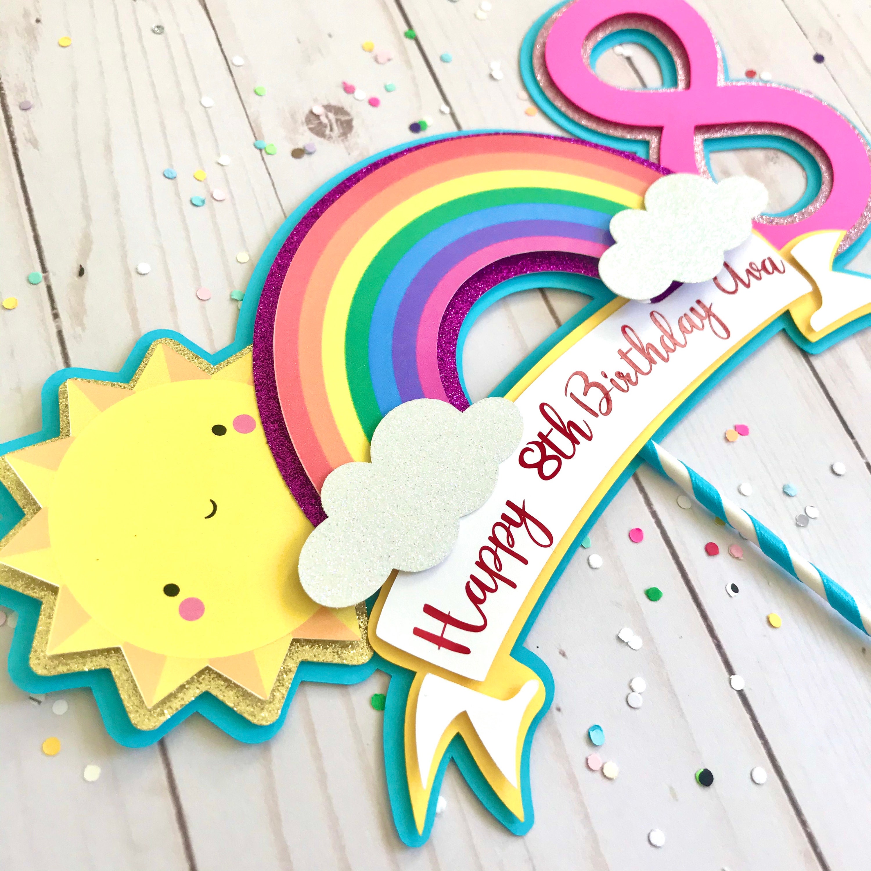 Rainbow Birthday Banner Rainbow Birthday Decorations | Etsy