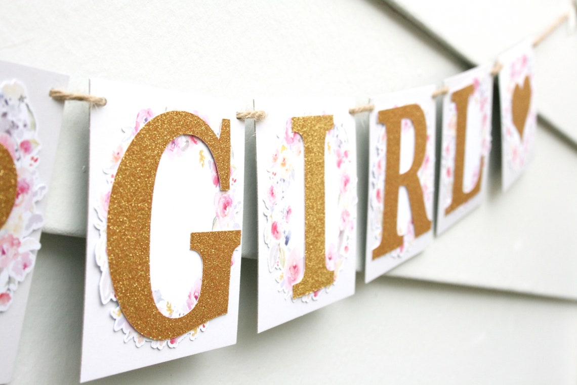 Baby Shower Banner It's A Girl Baby Shower Banner Boho - Etsy