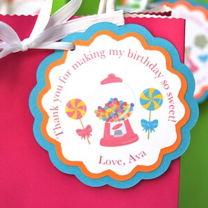 Candy Land Theme Party Thank You Gift Tags Goodie Bag Tags Candy Gum ...