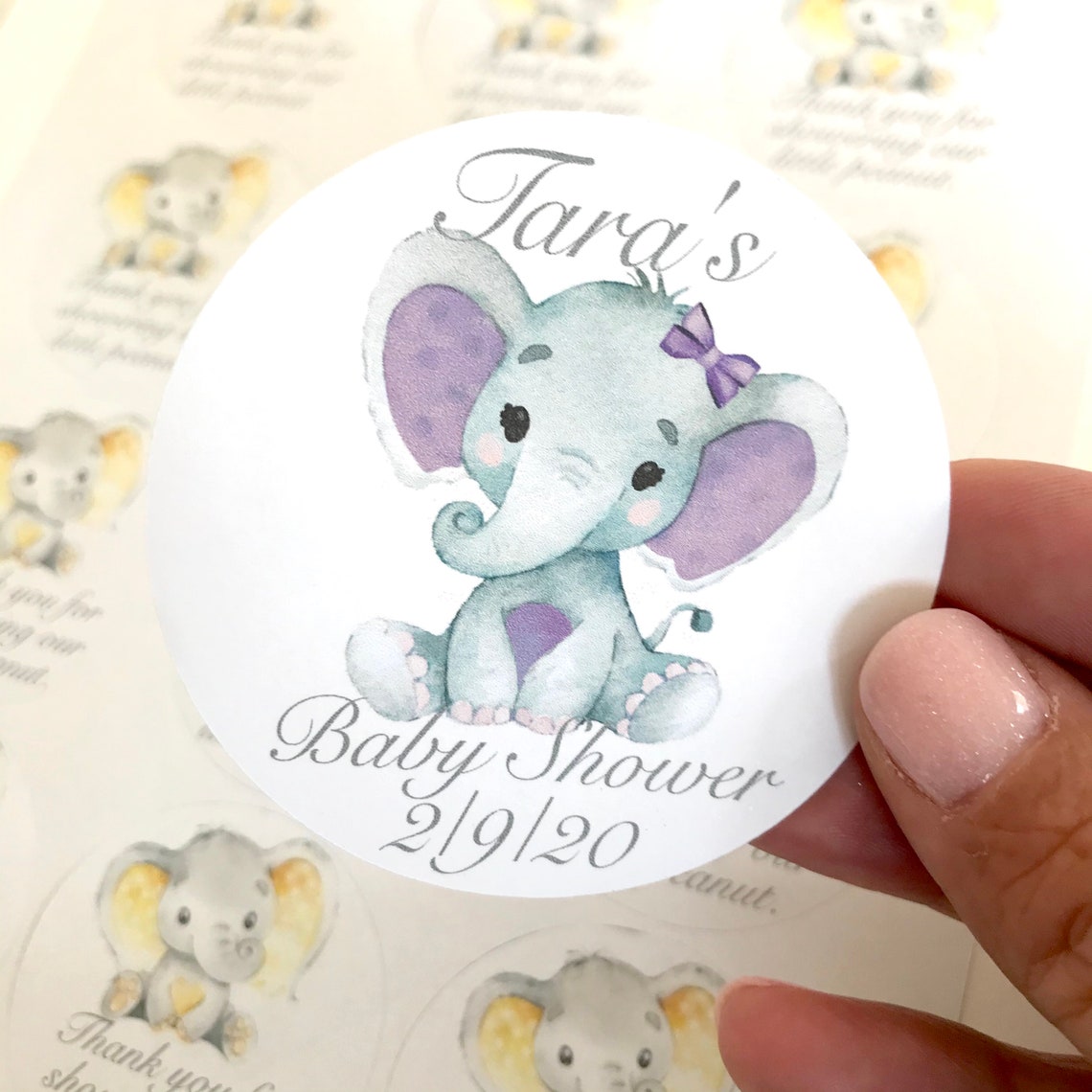 Baby Shower Stickers Baby Elephant Themed Baby Shower - Etsy