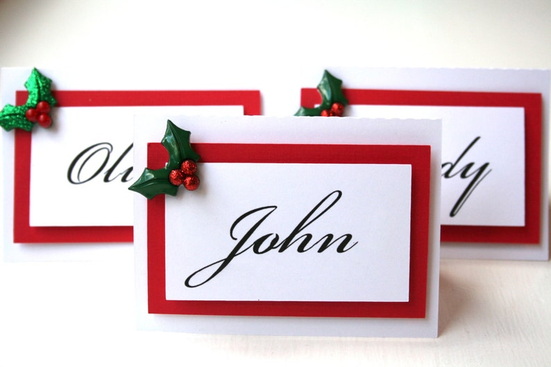 Christmas Dinner Table Cards Holiday Table Cards Food Labels - Etsy