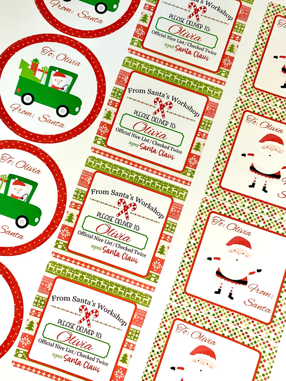 Adhesive Gift Tags From Santa Gift Stickers Personalized | Etsy